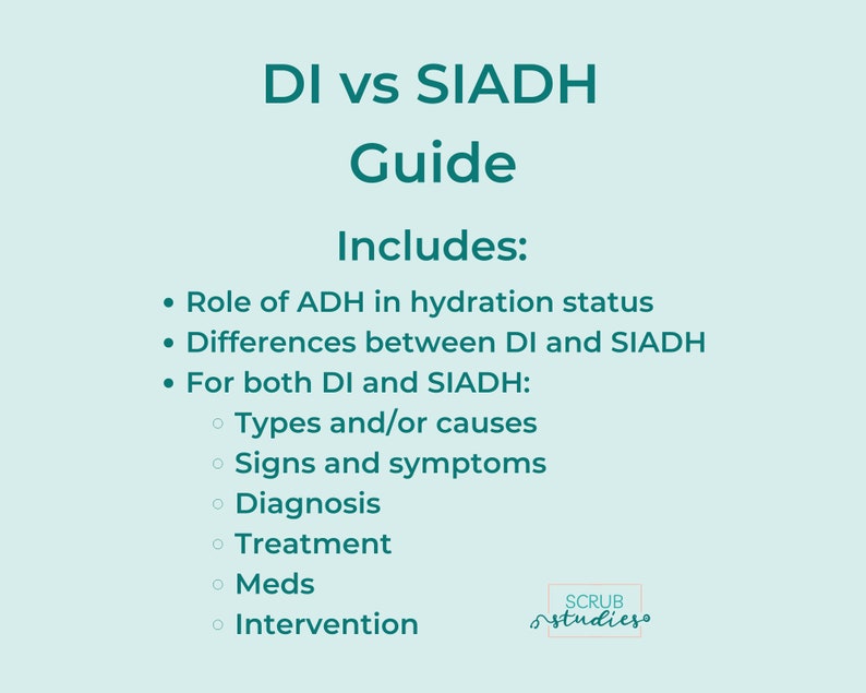 Diabetes Insipidus Vs Syndrome of Inappropriate Antidiuretic Hormone ...