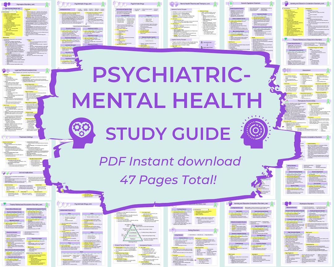 Psychiatric-mental Health Study Guide | Nursing Student Study Guide ...