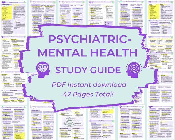 Psychiatric-mental Health Study Guide Nursing Student Study - Etsy