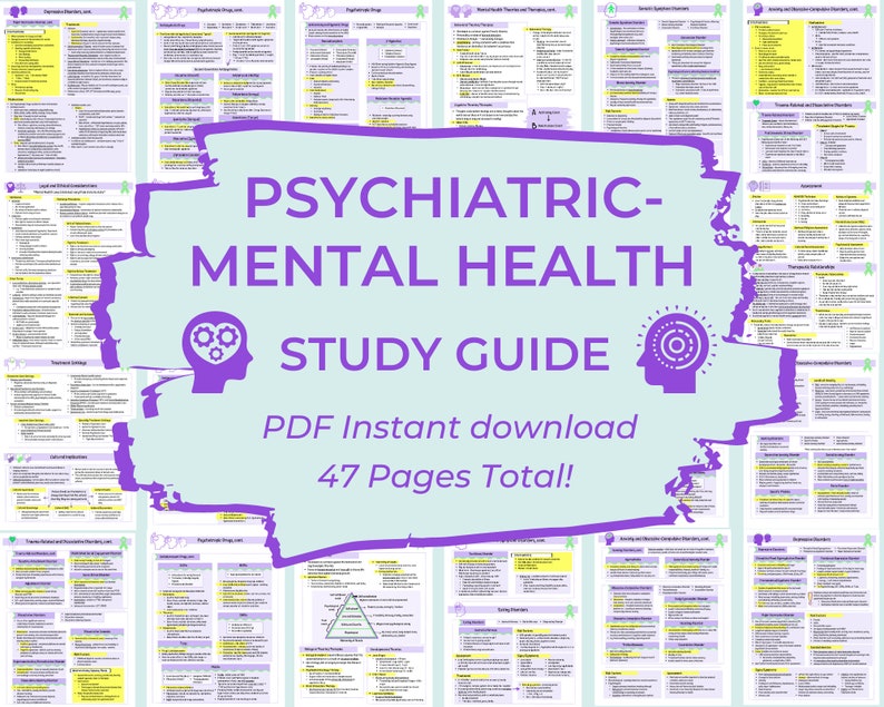 Psychiatric-mental Health Study Guide Nursing Student Study Guide ...