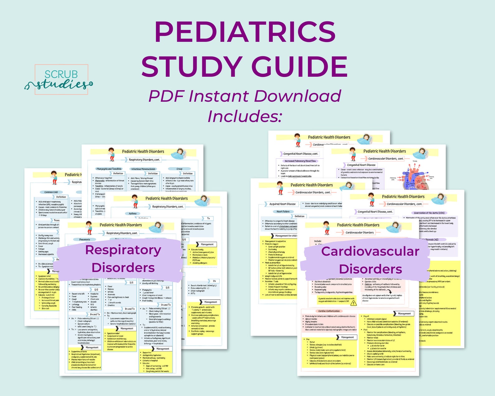 Pediatrics Study Guide Nursing Student Study Guide Digital - Etsy