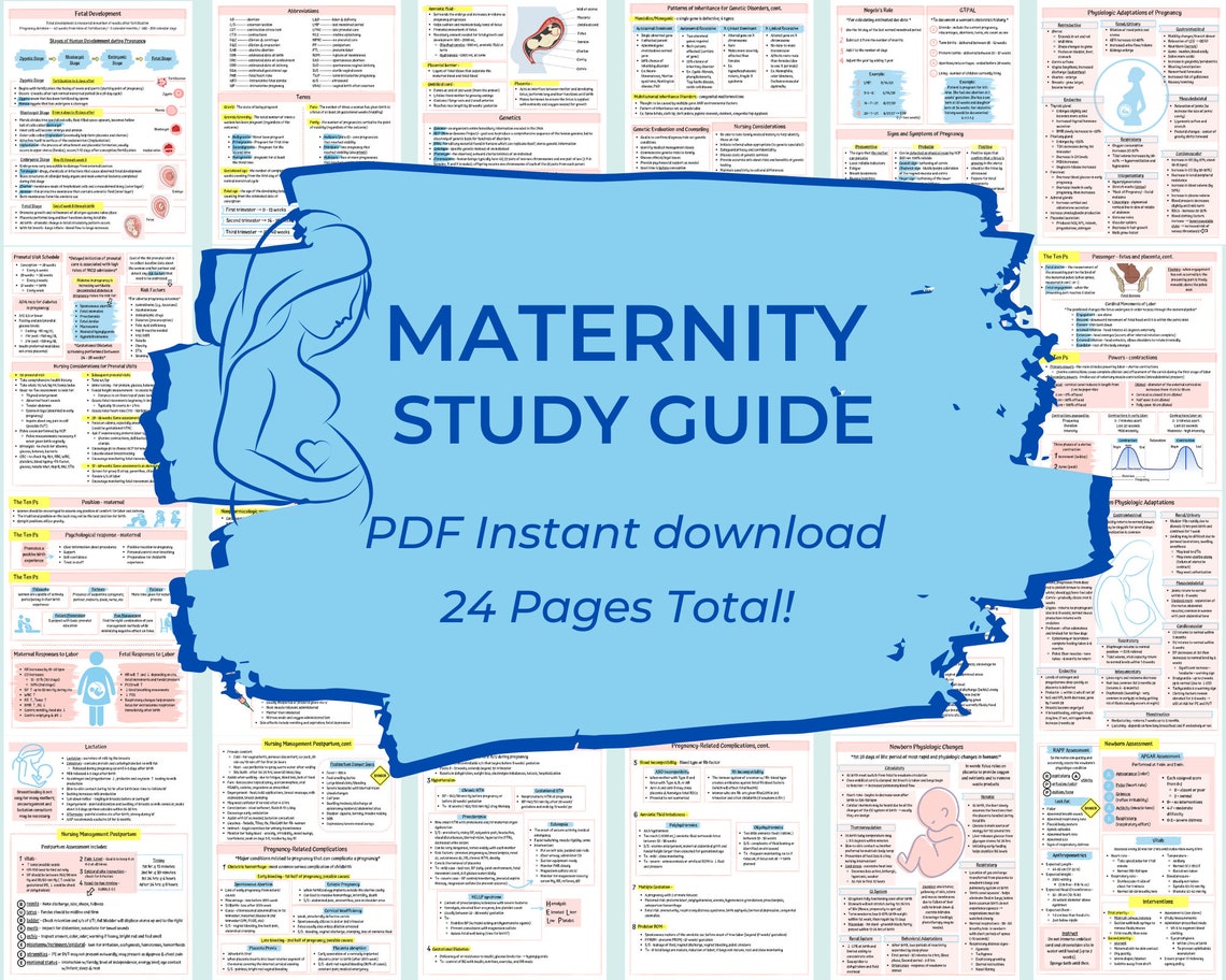 OB & Maternity Study Guide | Nursing Student Study Guide | Labor and ...