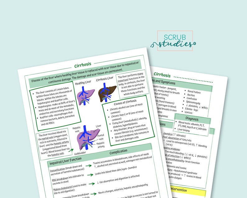 Cirrhosis Study Guide | Nursing Study Guide | Digital Download ...