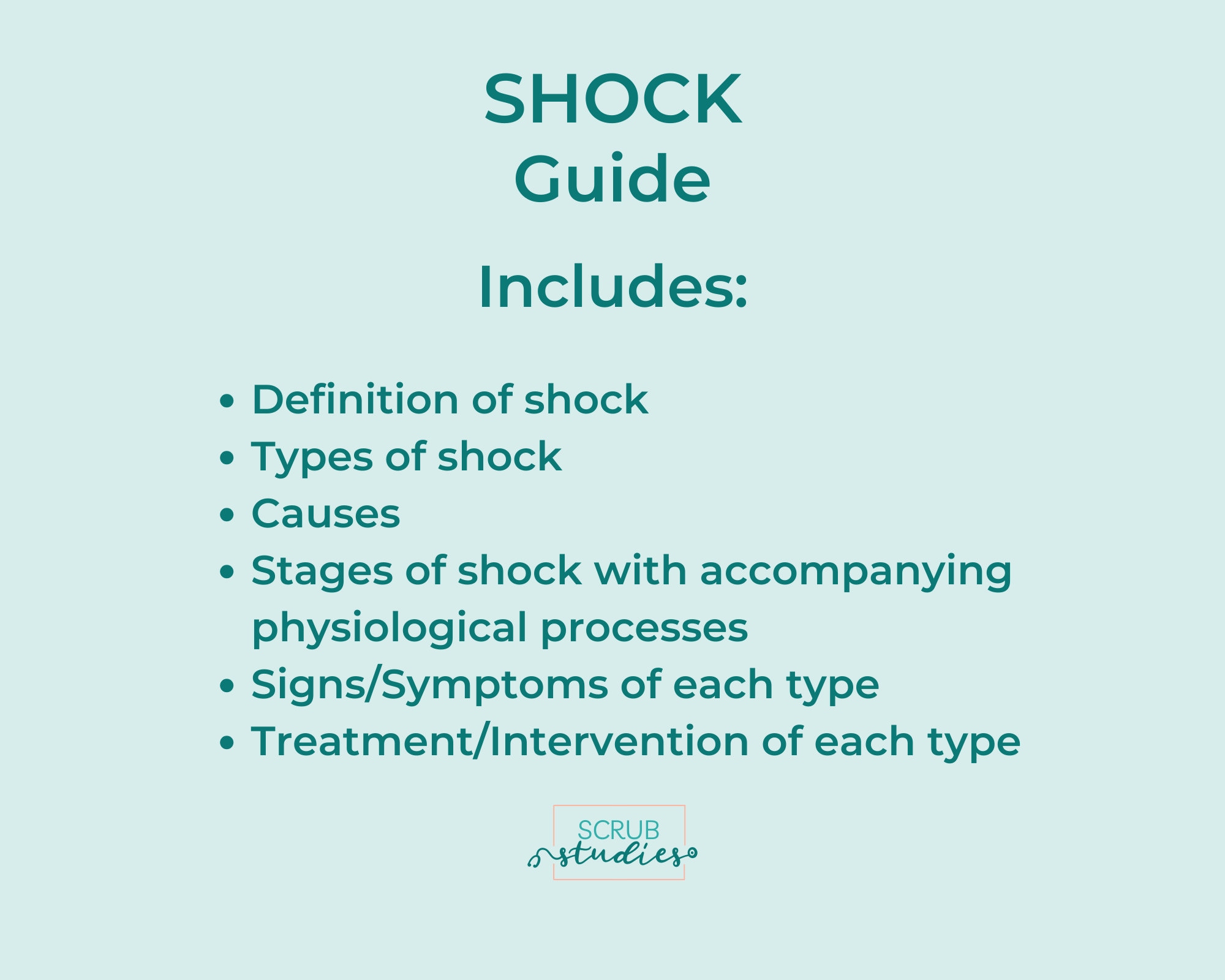 Shock Study Guide | Cardiogenic | Hypovolemic | Distributive | Septic ...
