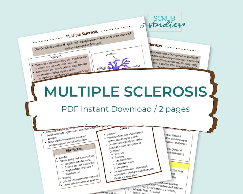 Multiple Sclerosis | Neurological Disorders | Nursing Study Guide ...