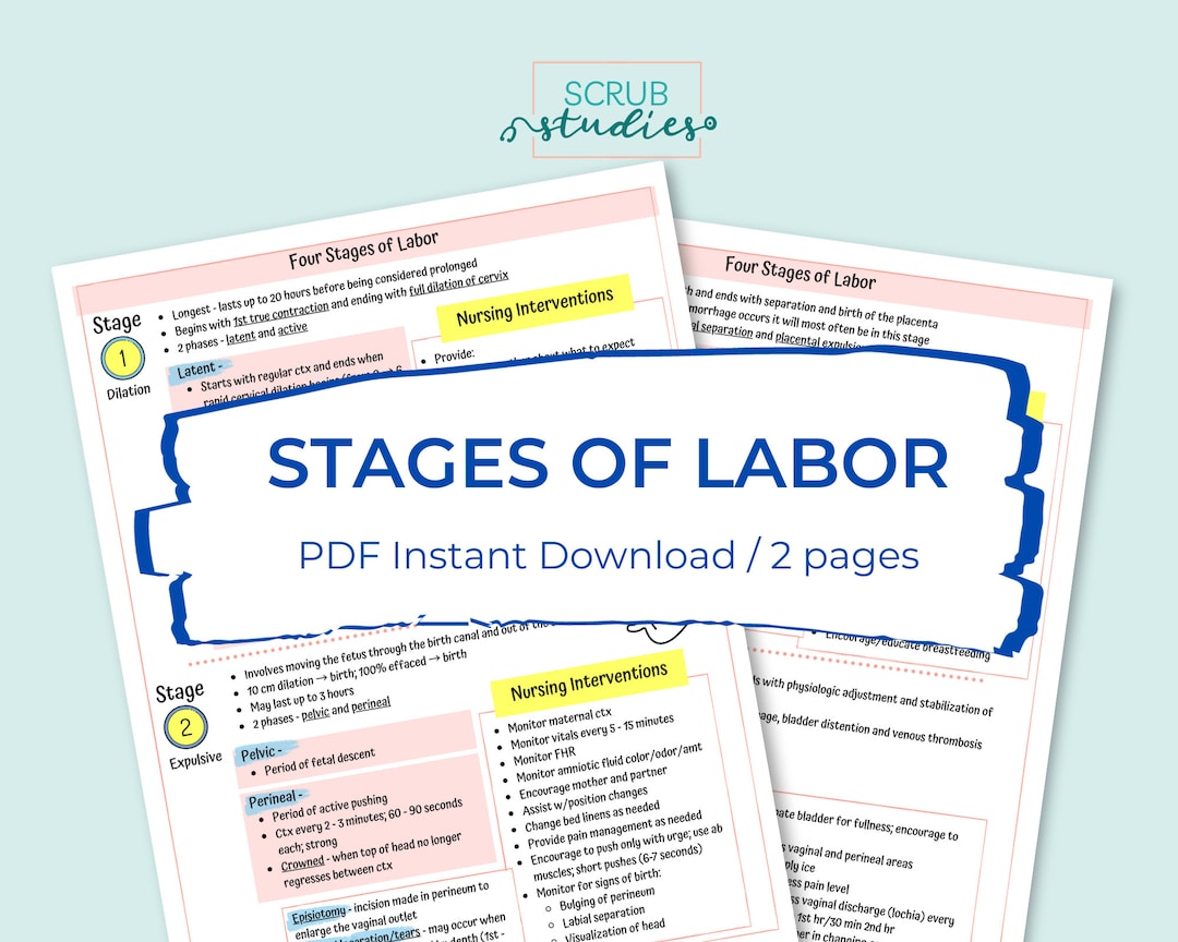 Stages of Labor | Nursing Student Study Guide | Nursing Study Notes ...