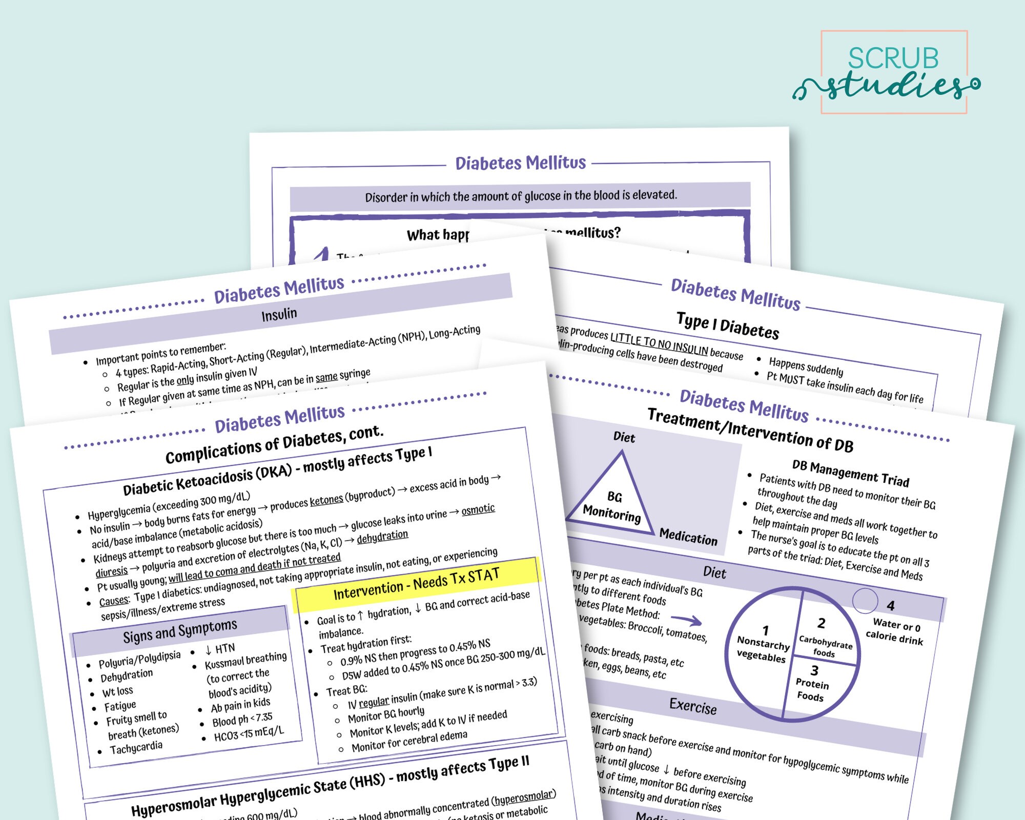 Diabetes Mellitus Nursing Study Guide Digital Download - Etsy