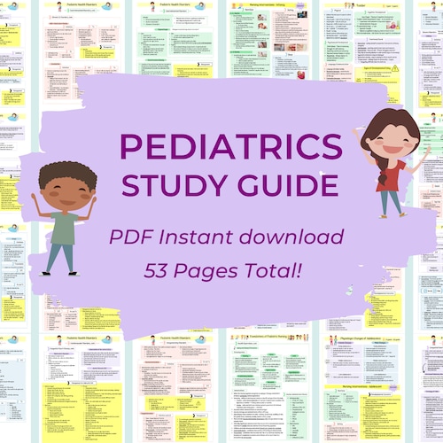 Pediatrics Study Guide Nursing Student Study Guide Digital - Etsy