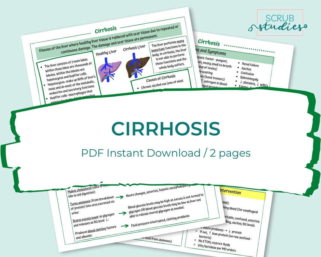 Cirrhosis Study Guide Nursing Study Guide Digital Download - Etsy