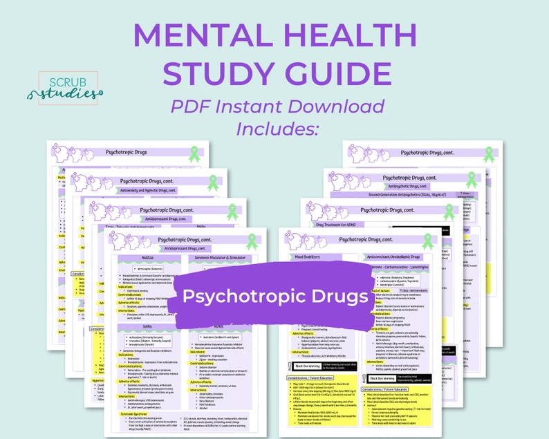 Psychiatric-mental Health Study Guide Nursing Student Study Guide ...