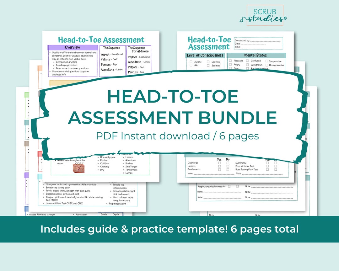 Head-to-toe Assessment Bundle | Head-to-toe Guide | Head-to-toe ...