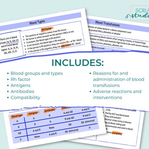 Blood Types and Transfusions Nursing Student Study Guide - Etsy