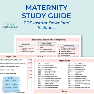 OB & Maternity Study Guide | Nursing Student Study Guide | Labor and ...