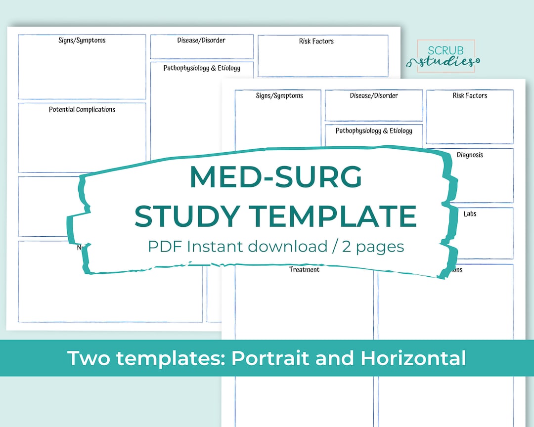 Med-surg Study Template | Patho Concept Map | Nursing Concept Map | RN ...