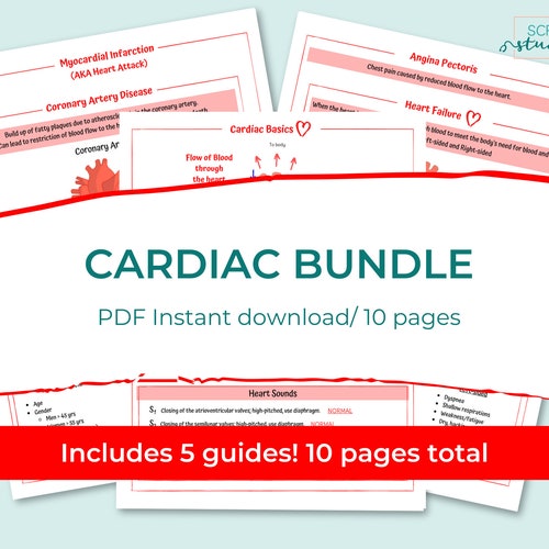 Cardiac Basics Nursing Study Guides Digital Download - Etsy
