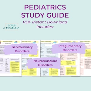 Pediatrics Study Guide | Nursing Student Study Guide | Digital Download ...