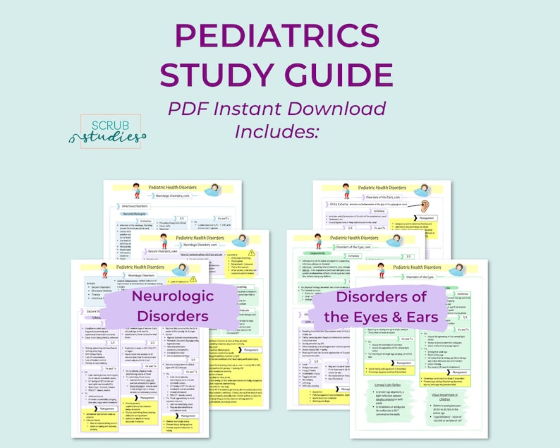 Pediatrics Study Guide | Nursing Student Study Guide | Digital Download ...