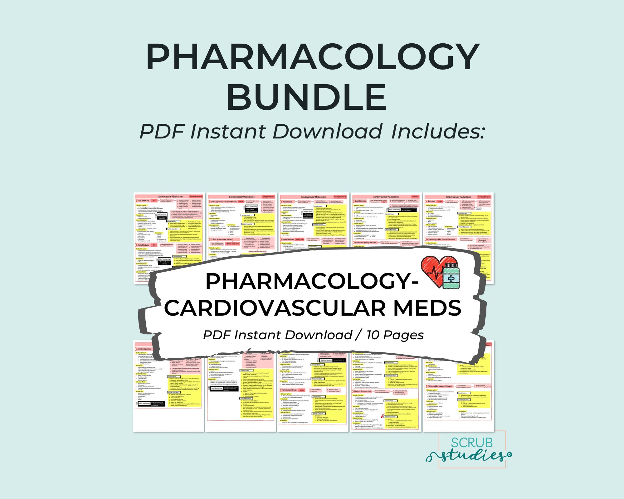 Pharmacology Bundle | Nursing Student Study Guide | Psychotropic Drugs ...