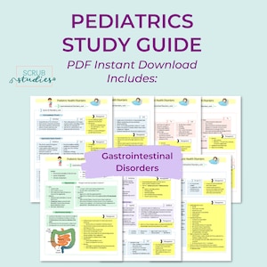 Pediatrics Study Guide | Nursing Student Study Guide | Digital Download ...