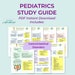 Pediatrics Study Guide Nursing Student Study Guide Digital Download - Etsy