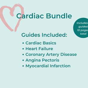 Cardiac Bundle Study Guide Nursing Study Guide Heart | Etsy