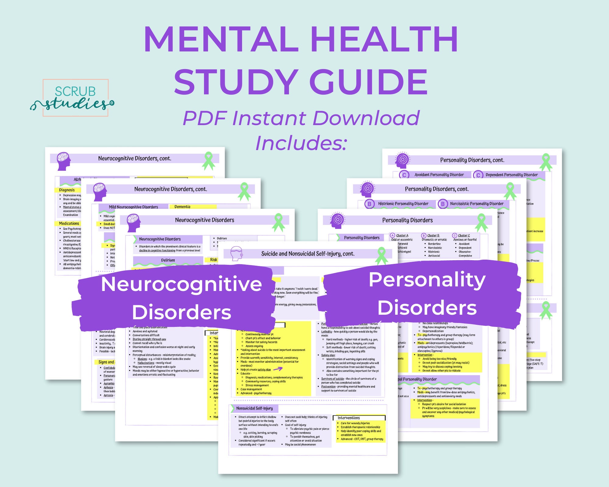 Psychiatric-mental Health Study Guide Nursing Student Study - Etsy