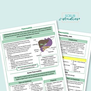 Pancreatitis Study Guide | Nursing Study Guide | Digital Download ...