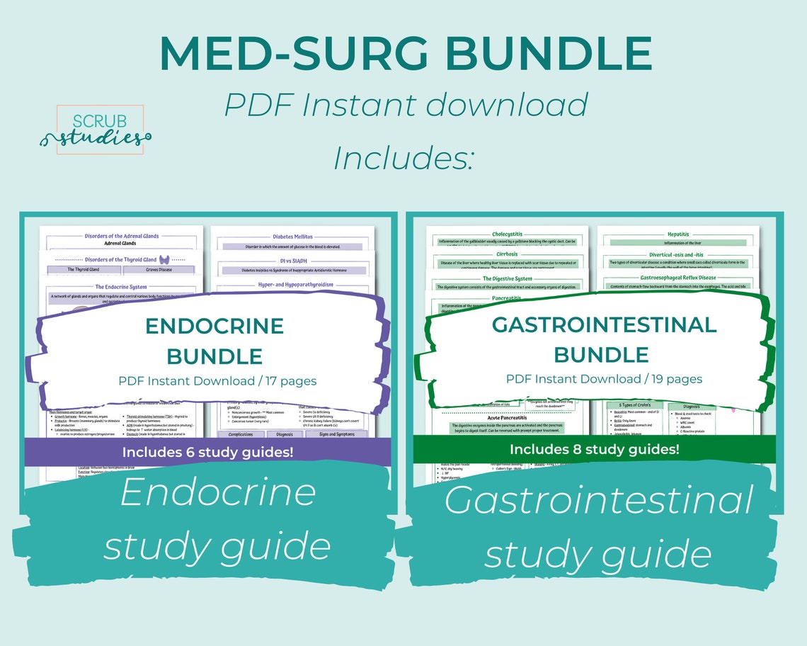 Med-surg Study Guide Bundle Medical-surgical Nursing Study - Etsy