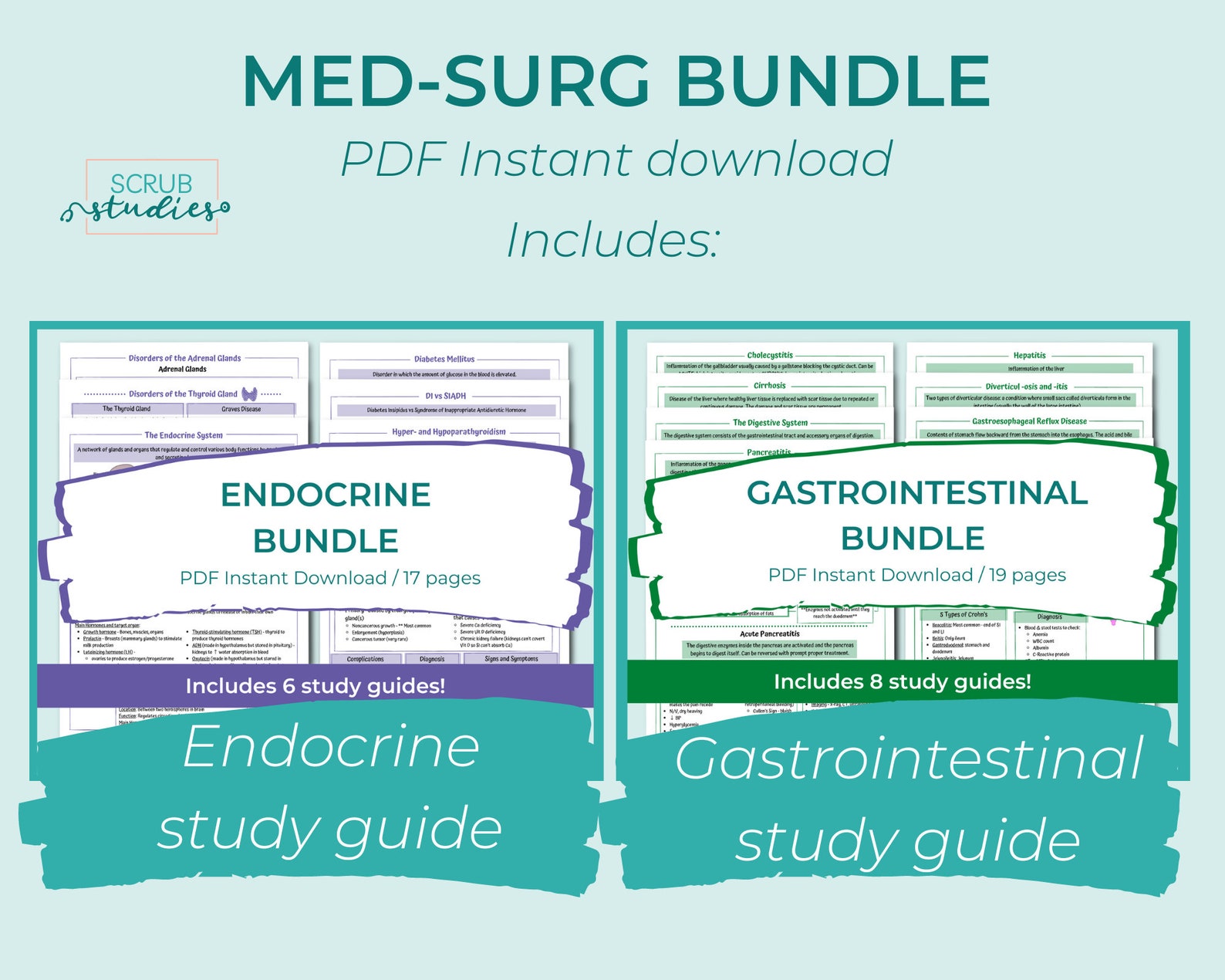 Med-surg Study Guide Bundle Medical-surgical Nursing Study - Etsy