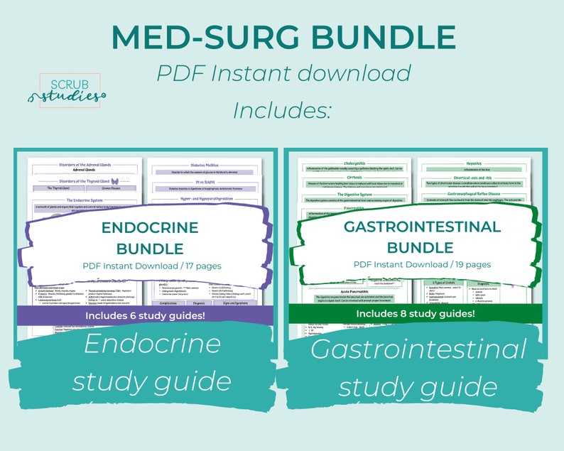 Med-surg Study Guide Bundle Medical-surgical Nursing Study - Etsy