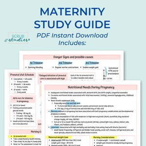 OB & Maternity Study Guide | Nursing Student Study Guide | Labor and ...
