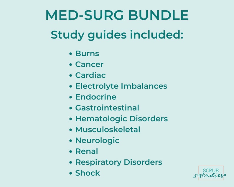Med-surg Study Guide Bundle Medical-surgical Nursing Study - Etsy