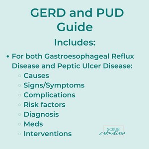GERD and PUD Study Guide | Gastroesophageal Reflux Disease | Peptic ...