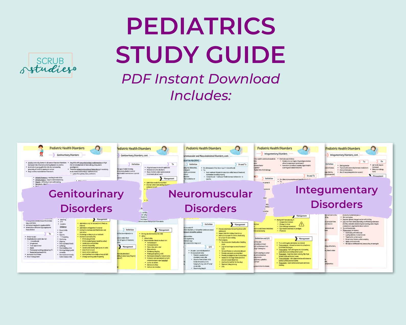 Pediatrics Study Guide Nursing Student Study Guide Digital - Etsy