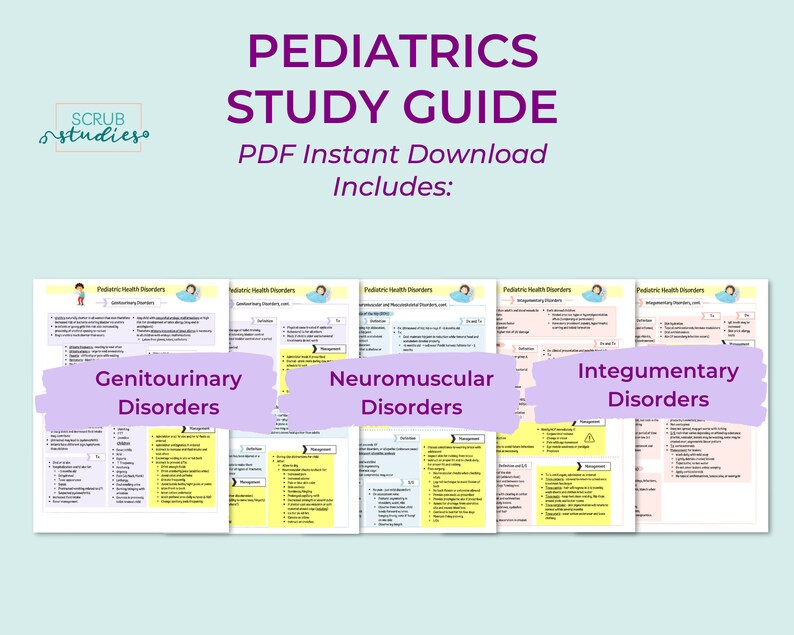 Pediatrics Study Guide Nursing Student Study Guide Digital - Etsy