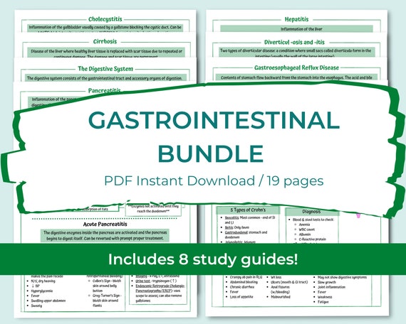 Gastrointestinal Bundle Nursing Study Guide GI Bundle - Etsy
