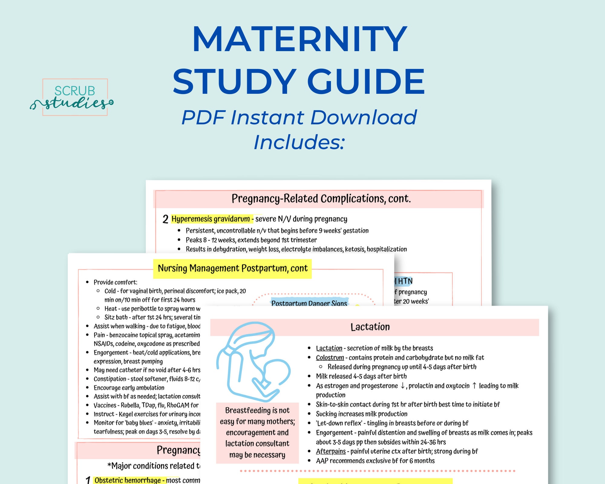 OB & Maternity Study Guide Nursing Student Study Guide - Etsy