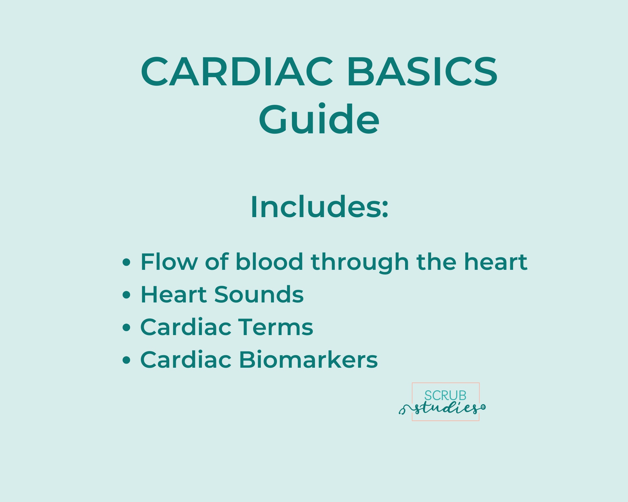 Cardiac Basics Nursing Study Guides Digital Download Cardiac Terms ...