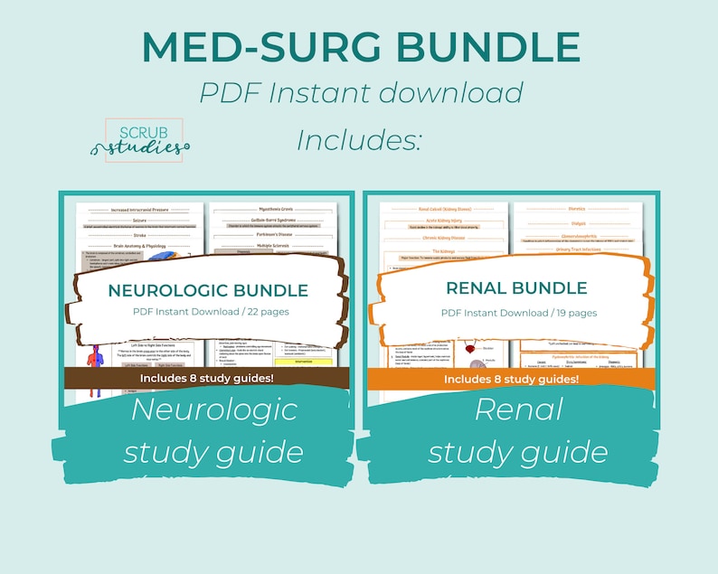 Med-surg Study Guide Bundle | Medical-surgical | Nursing Study Guide ...