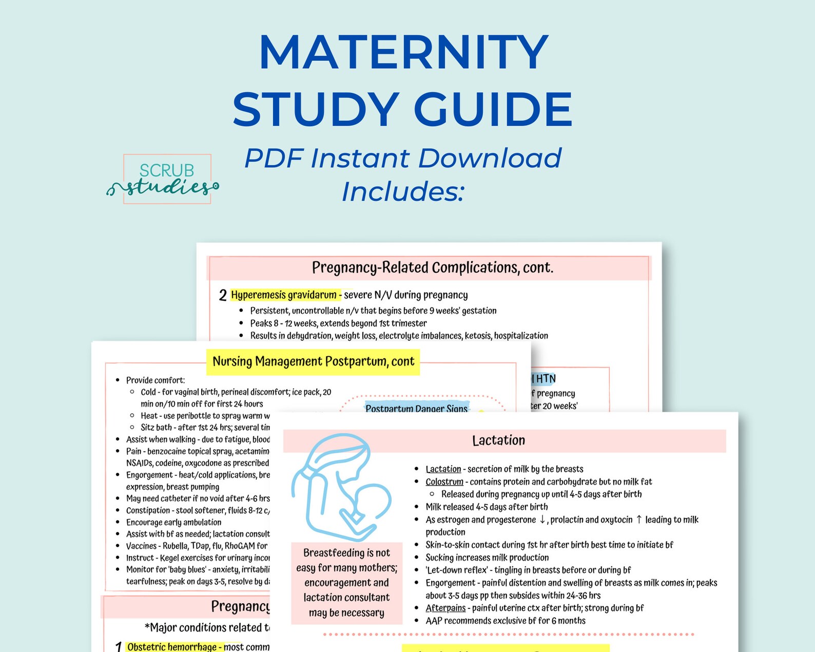 OB & Maternity Study Guide | Nursing Student Study Guide | Labor and ...