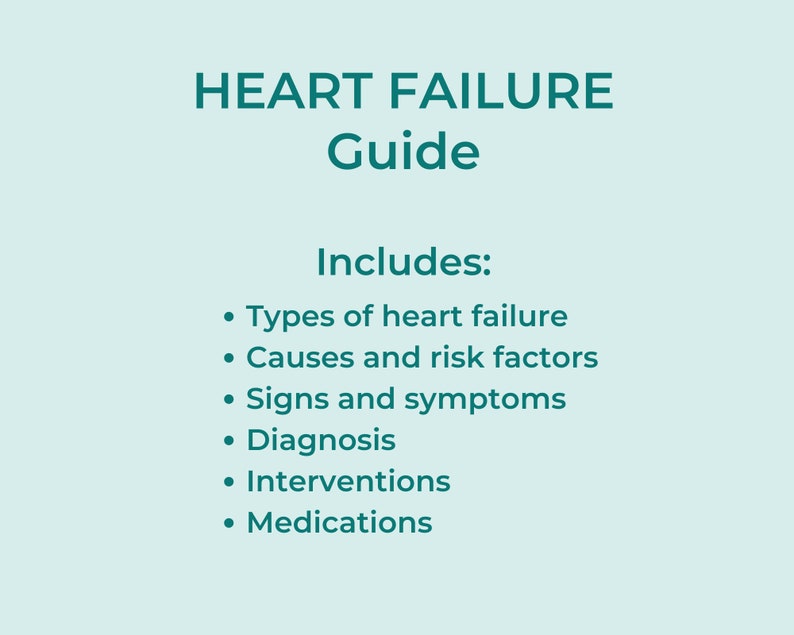 Heart Failure Study Guide Digital Download Nursing Study - Etsy