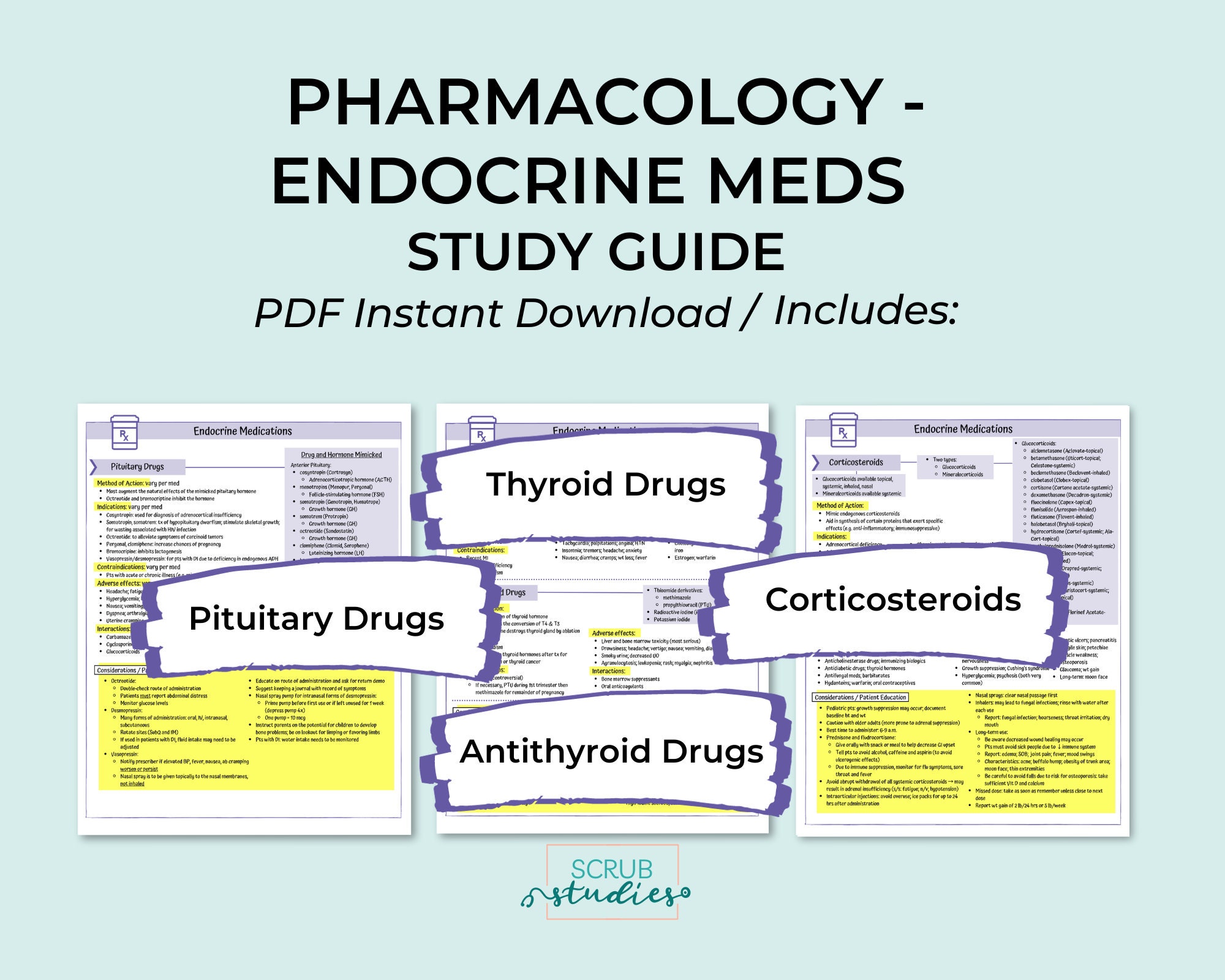 Pharmacology - Endocrine Medications | Nursing Student Study Guide ...