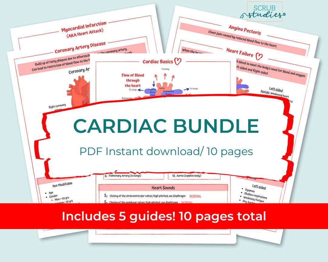 Cardiac Bundle Study Guide | Nursing Study Guide | Heart Failure | CAD ...