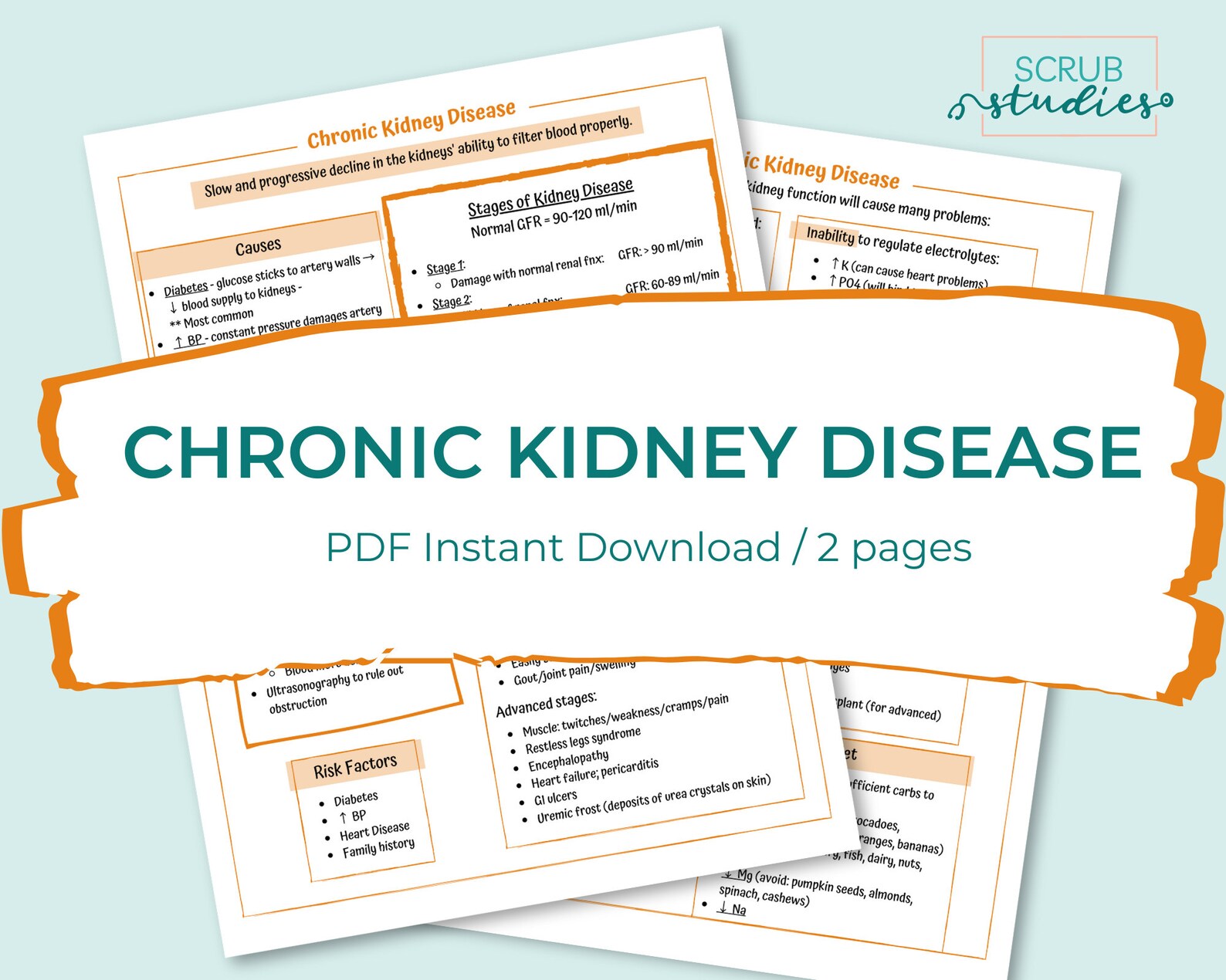 Chronic Kidney Disease Nursing Student Study Guide Digital - Etsy