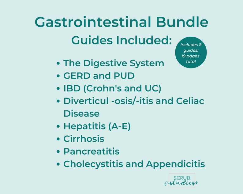 Gastrointestinal Bundle | Nursing Study Guide | GI Bundle | Digital ...