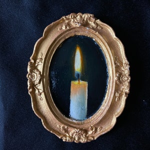 Framed Mini Oil Painting Set: Candle & Girl With a Pearl Earring - Etsy