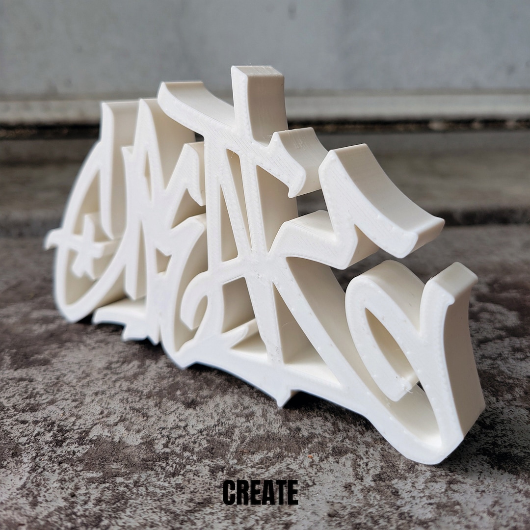 Custom Word 3d Print Graffiti Handstyle Custom Word 3d Print - Etsy