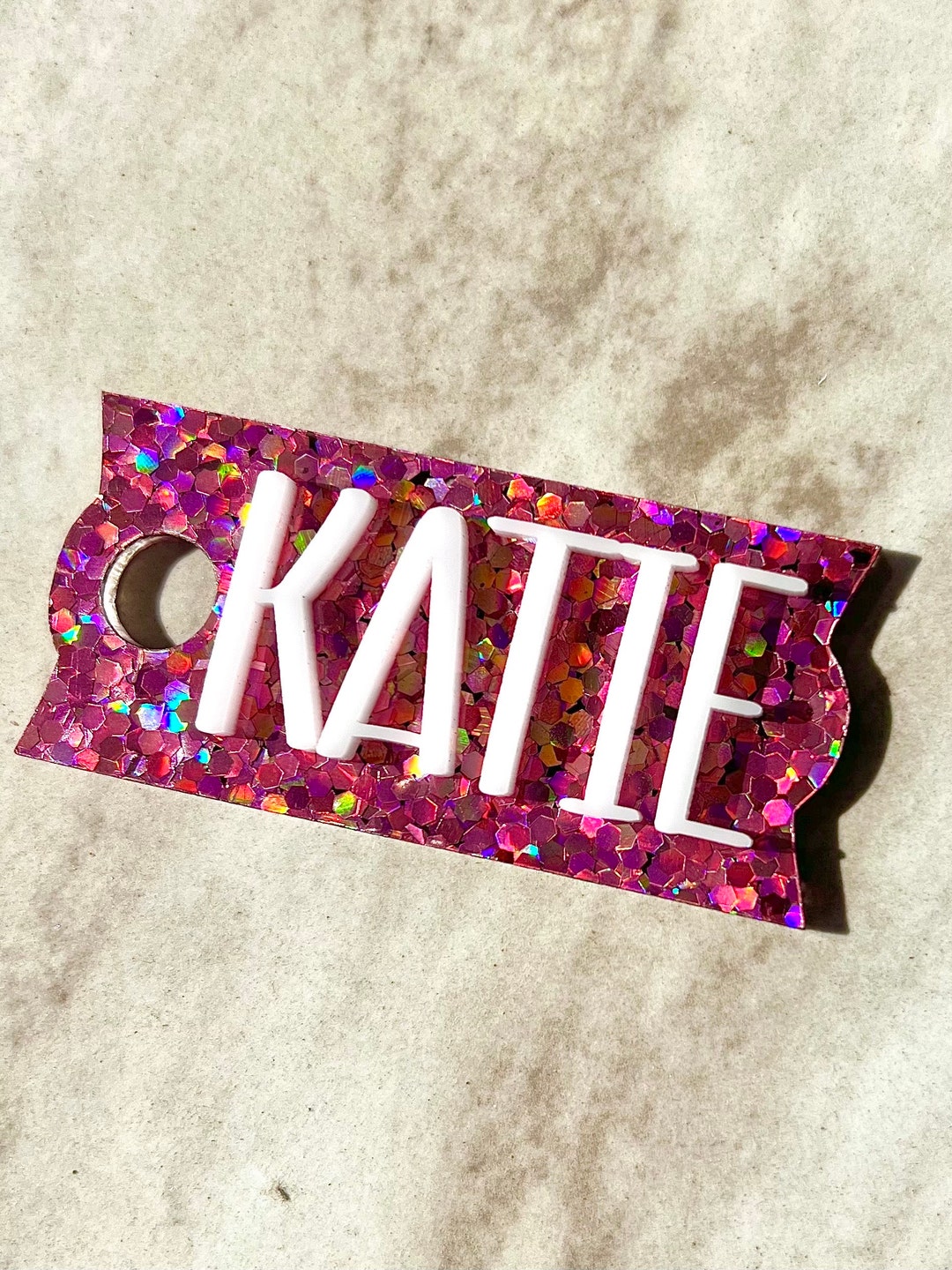 Pink Chunky Glitter Stanley Topper, Quencher Tumbler Custom Name Tag ...