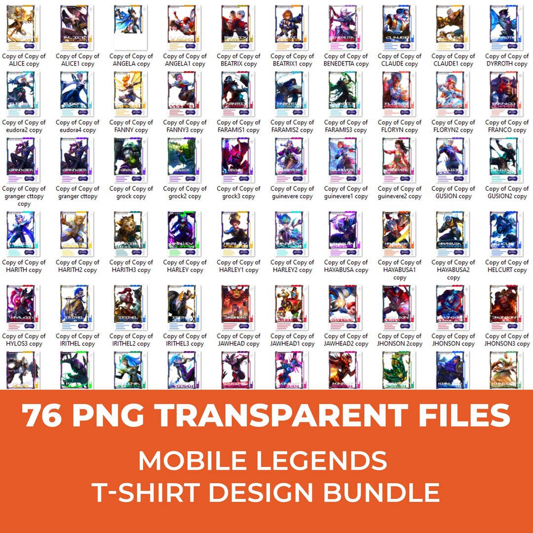 Mobile Legends DTF Print Bundle: T-shirt Designs (digital Download) - Etsy