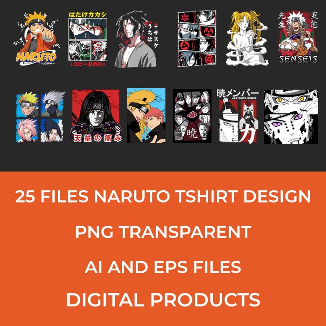 25 Naruto Bundle PNG Designs With CLEAR Background, Naruto Png Bundle ...